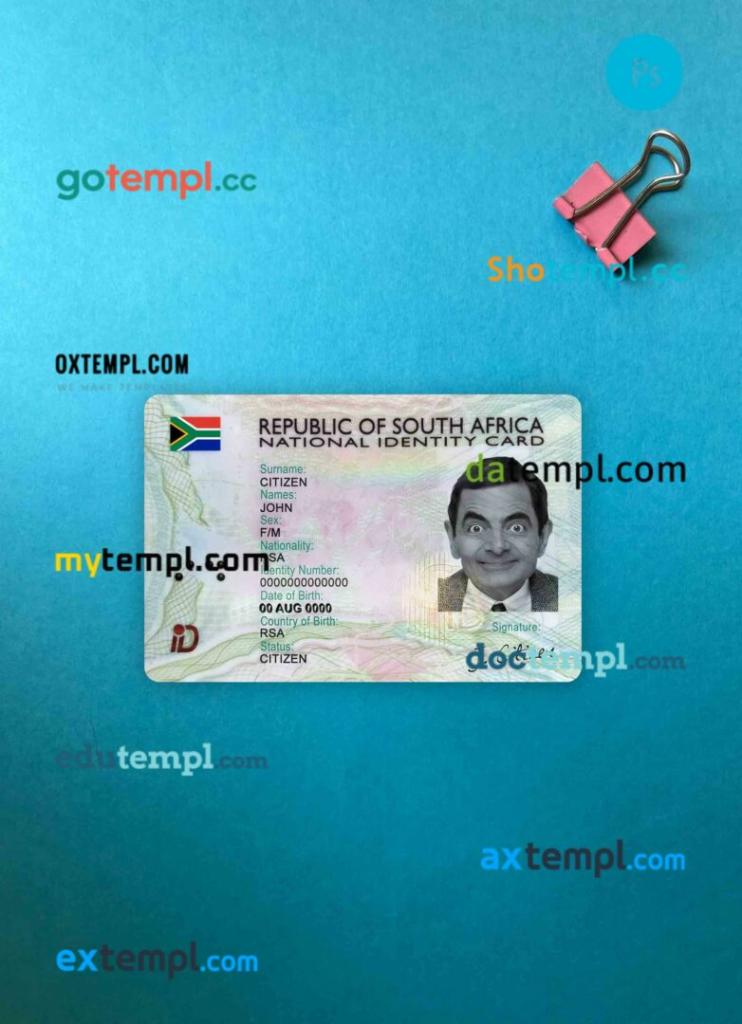 South Africa ID card editable PSDs, scan and photo-realistic snapshot ...